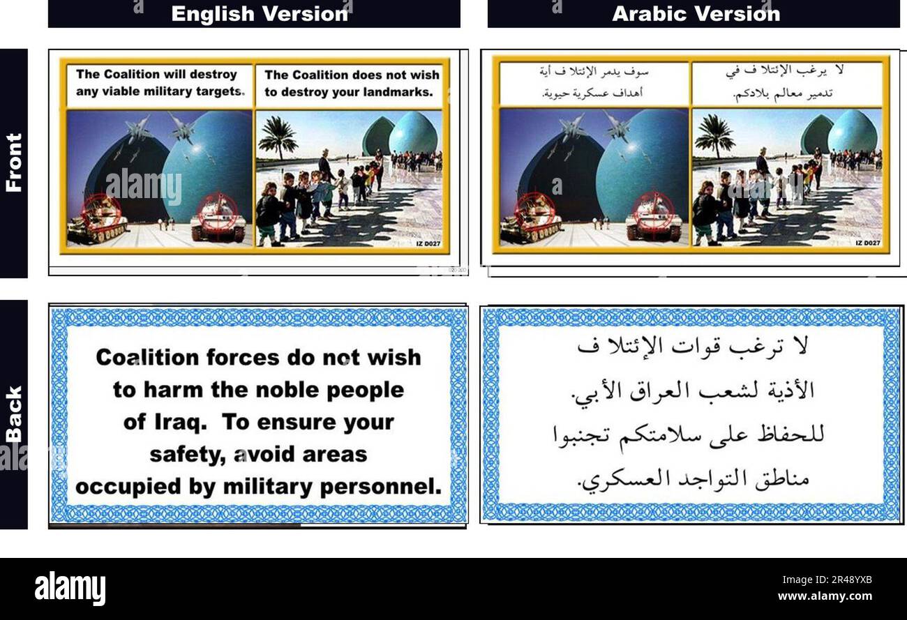 US Navy Coalition aircraft have been dropping leaflets that coalition ...