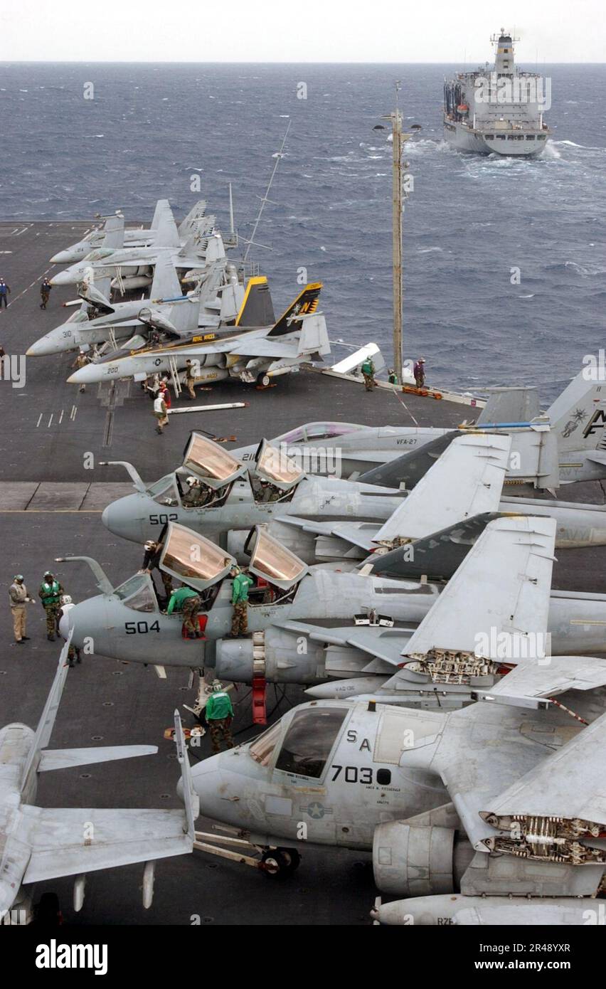 US Navy Kitty Hawk prepares to pull alongside the Military Sealift ...