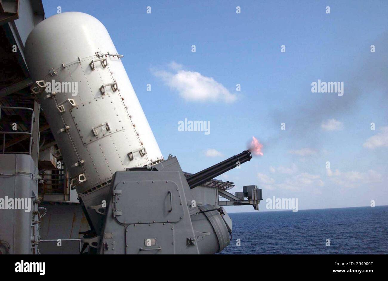 US Navy Five hundred rounds are shot from the barrel of a Close-In ...