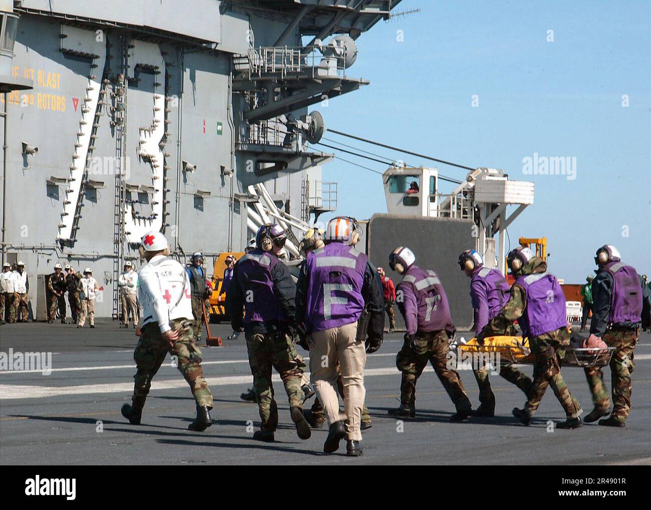US Navy Rescue at sea aboard the USS George Washington CVN 73 Stock ...