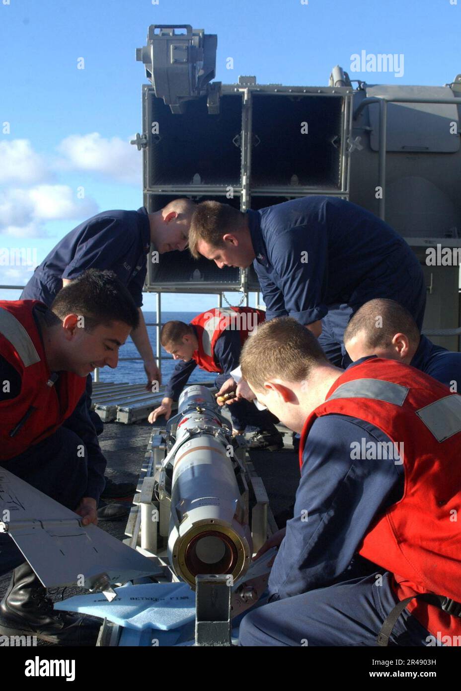 US Navy Fire Controlman assigned to the nuclear powered aircraft ...