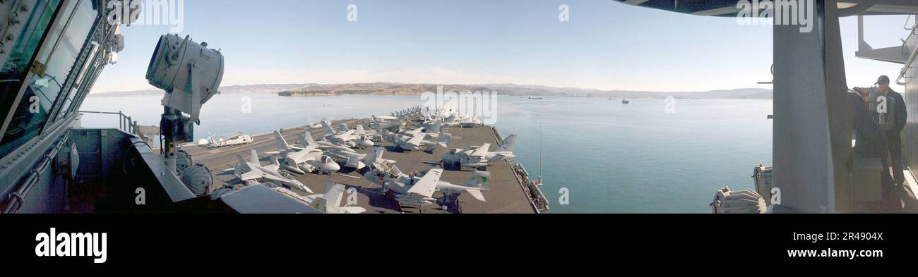 US Navy Truman pulls out of Koper, Solvania after a liberty port visit ...