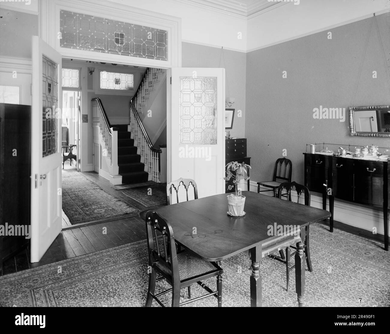 A Dining room, probably in a clubhouse, New York City, between 1900 and 1910 Stock Photo - Alamy