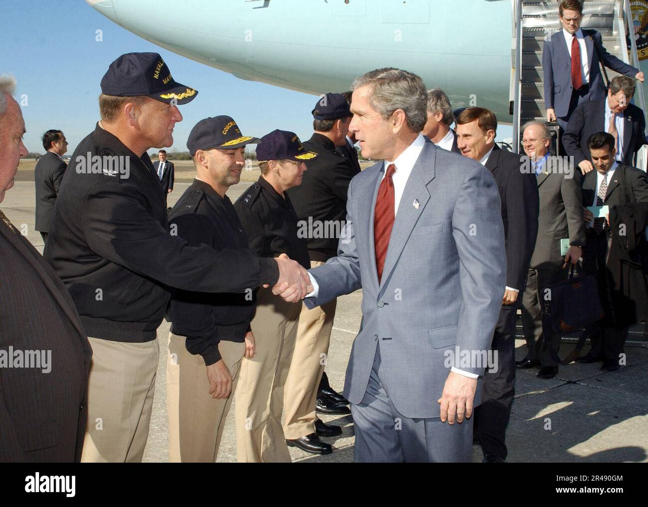 US Navy President Bush arrives at Naval Station Mayport, Florida Stock ...