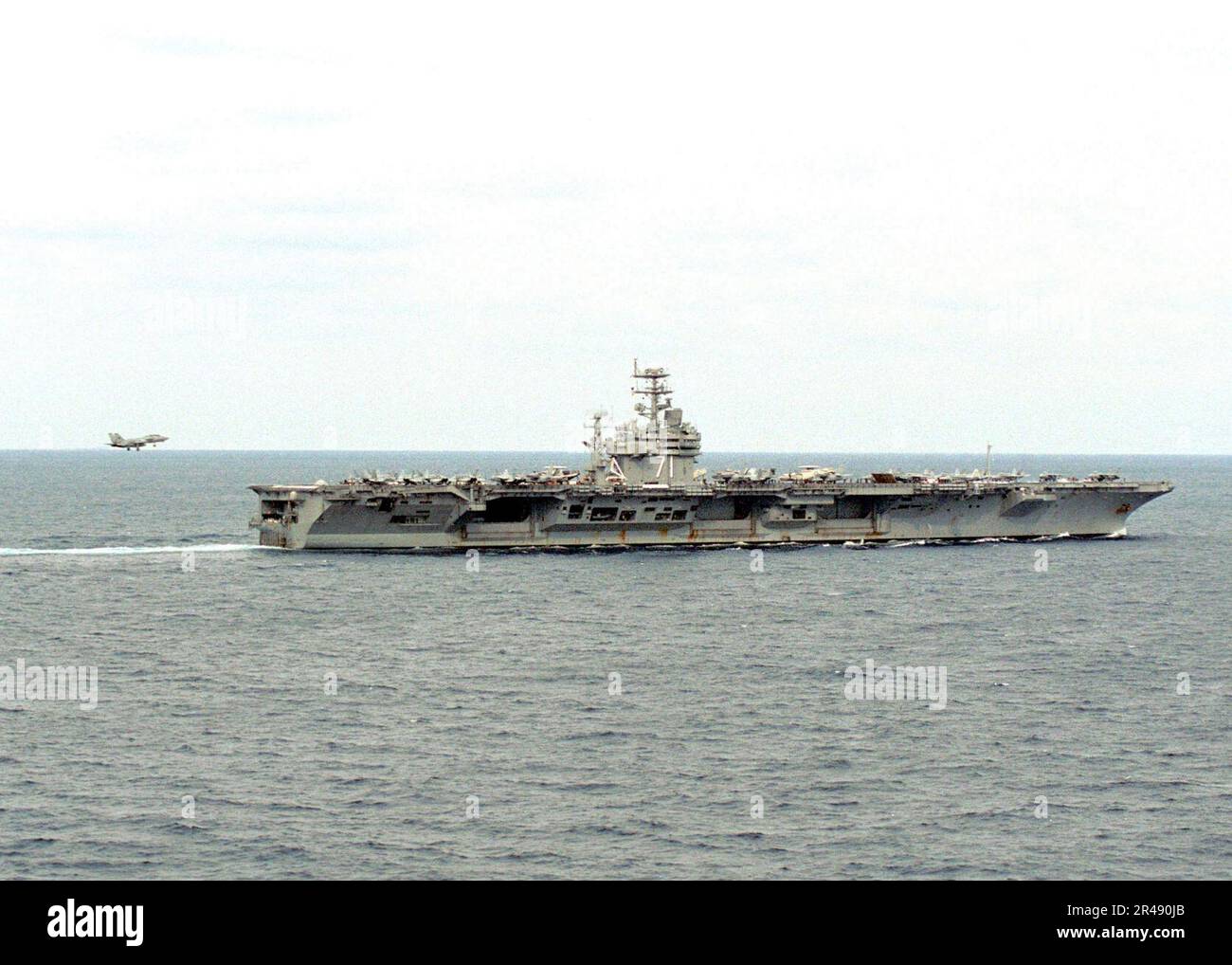 US Navy An aerial view of the nuclear-powered aircraft carrier USS Theodore Roosevelt (CVN 71 ...