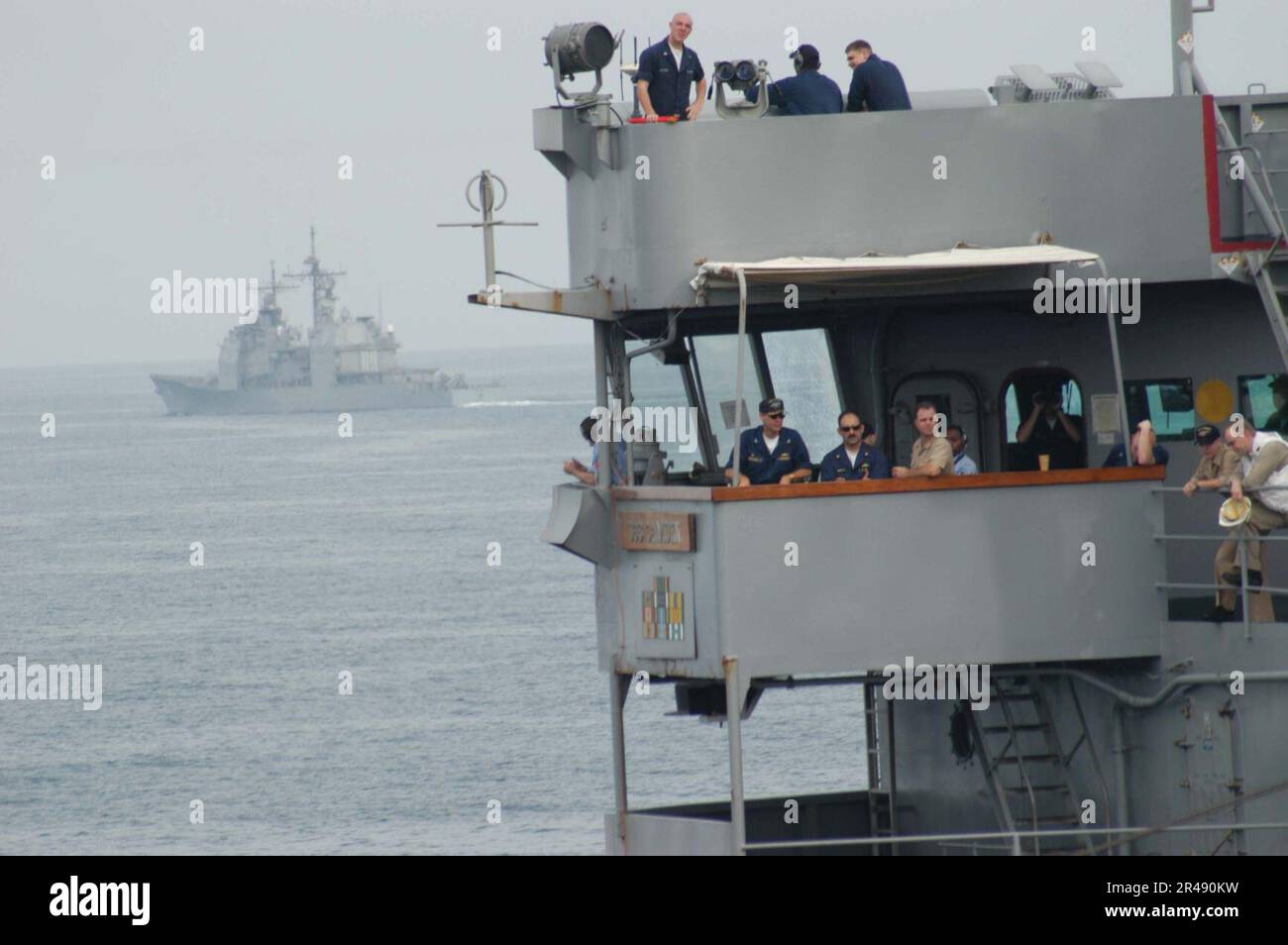 US Navy The Commanding Officer of USS Camden (AOE 2) observes a ...