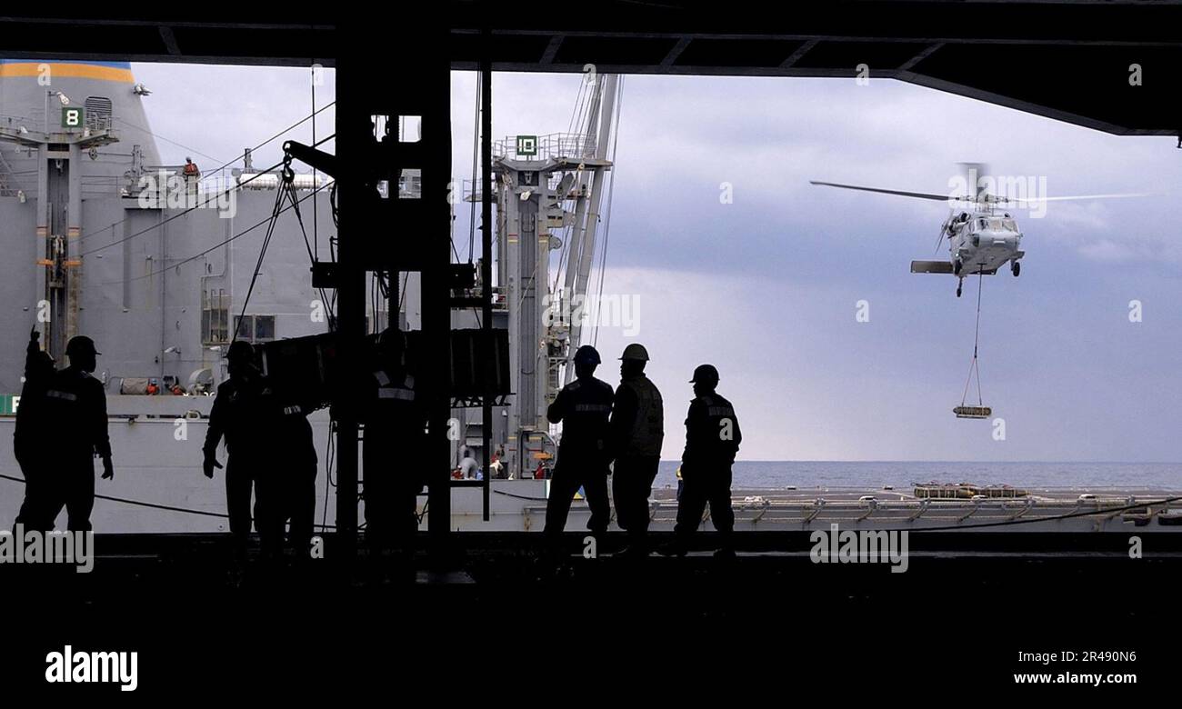 US Navy Weapons on-load aboard USS Harry S. Truman CVN 75 Stock Photo ...