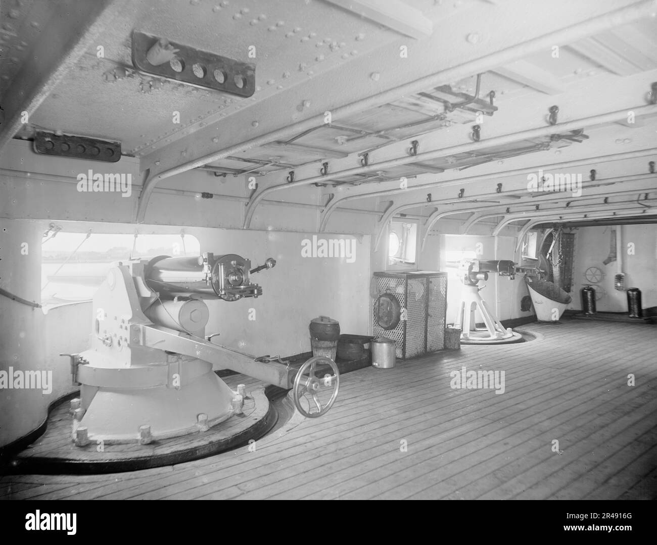 U.S.S. New York, forward gun deck, between 1893 and 1901 Stock Photo ...