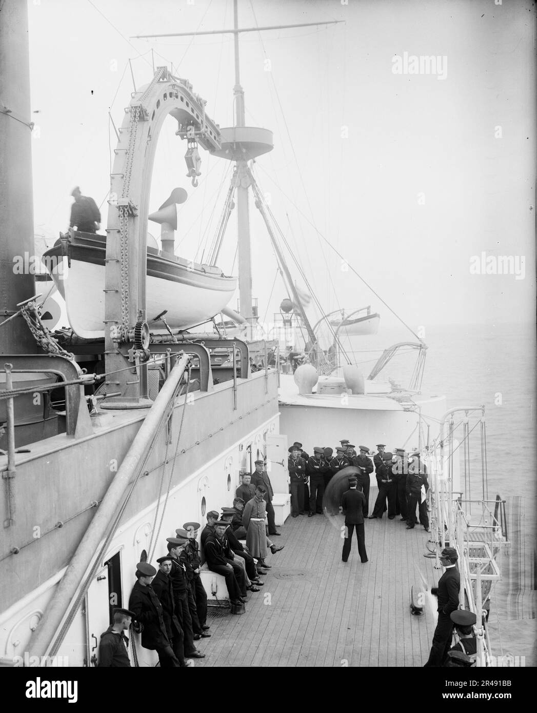 U.S.S. Maine, signal drill, (1896 Stock Photo - Alamy