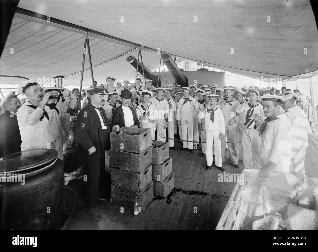 U.S.S. Massachusetts, beer line, between 1896 and 1901 Stock Photo - Alamy