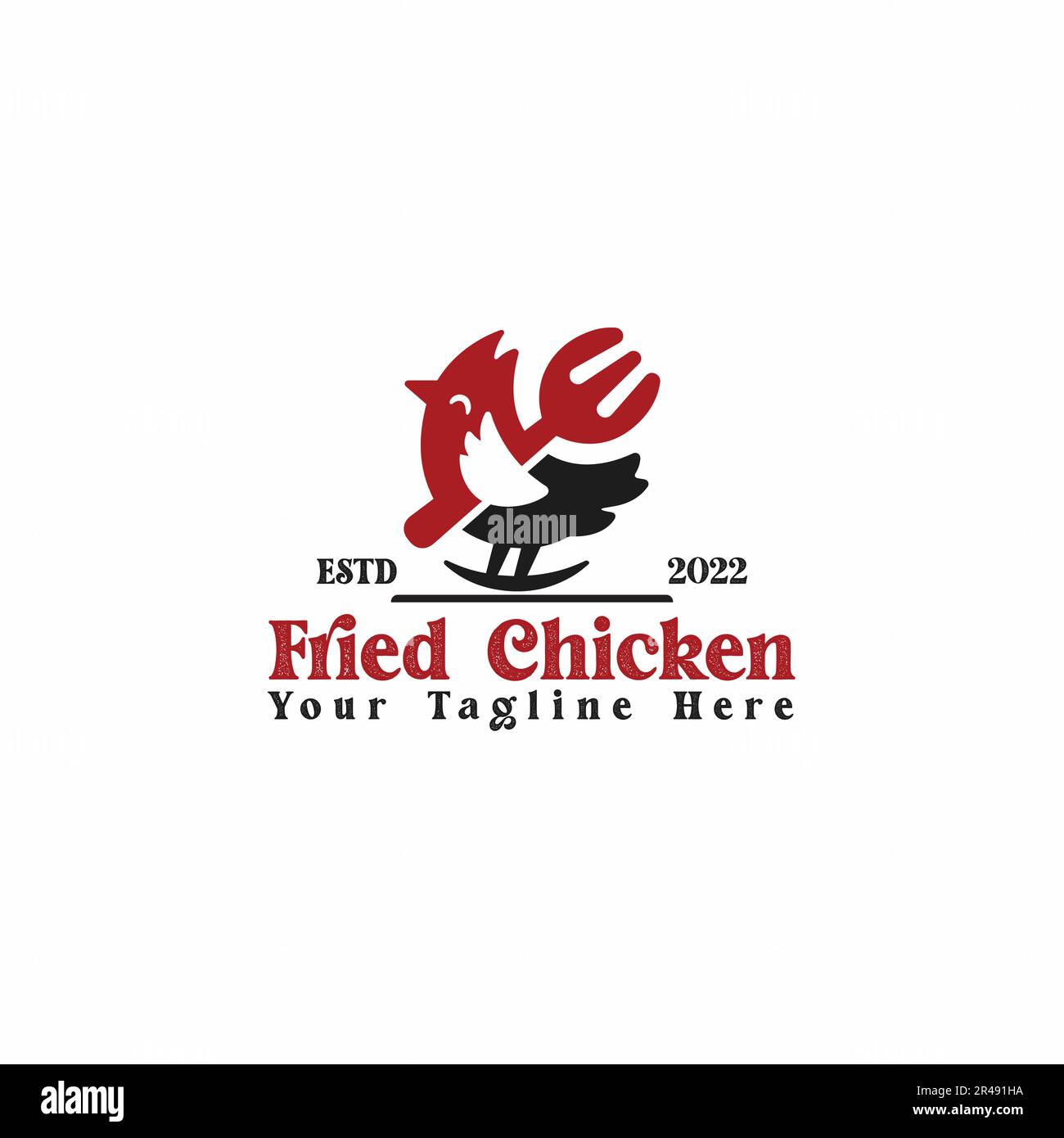 chicken logo, friend chicken, restaurant, vintage, minimalist and ...