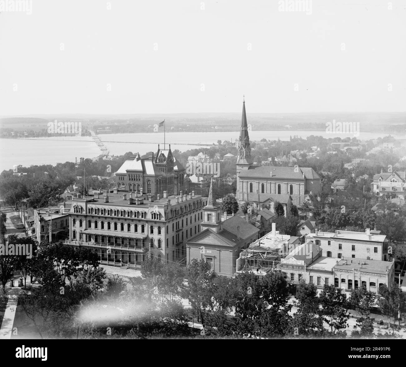 Madison, Wis., panorama from Capitol dome, between 1880 and 1899 Stock ...