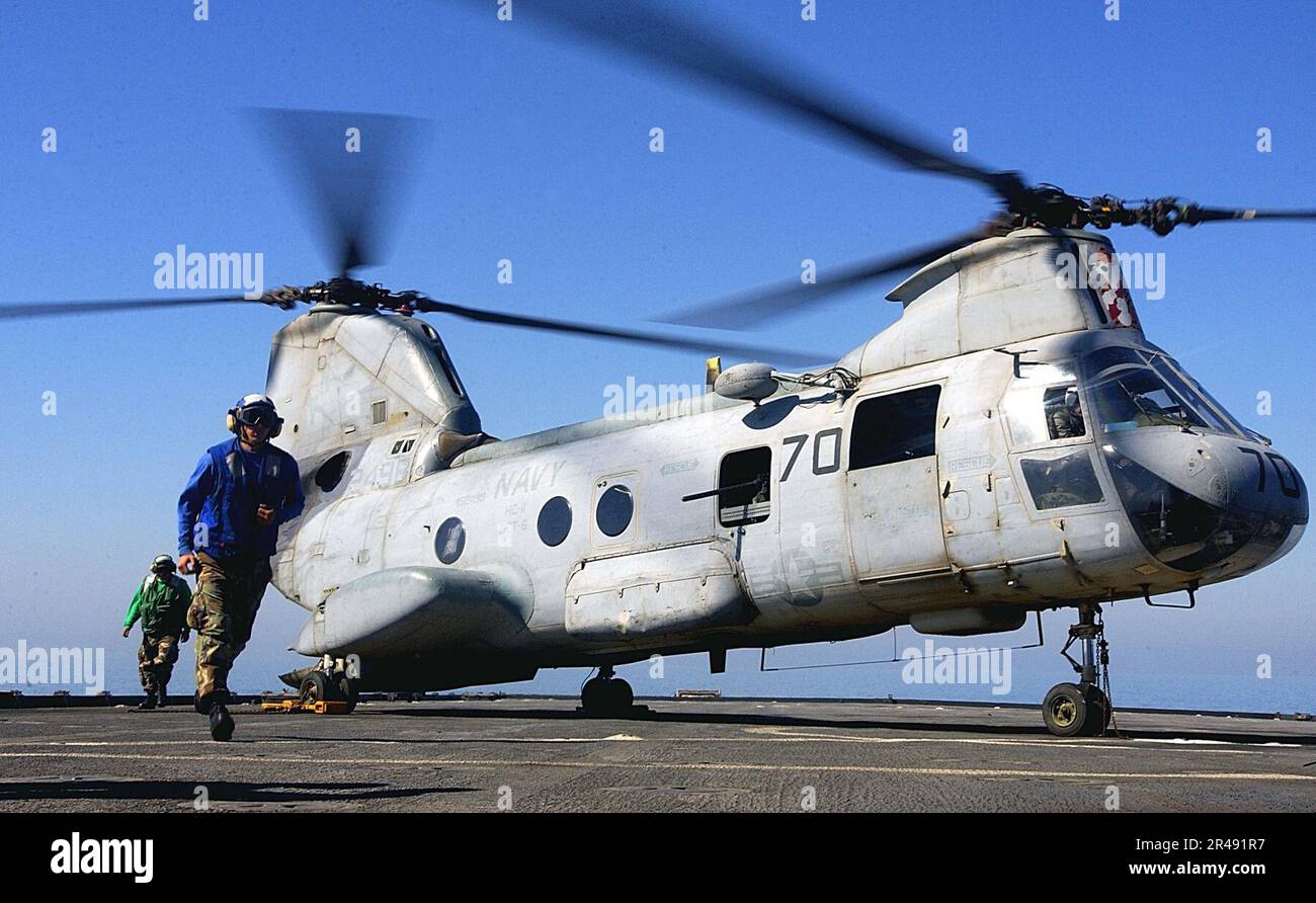 US Navy The flight deck crew aboard the amphibious dock landing ship ...