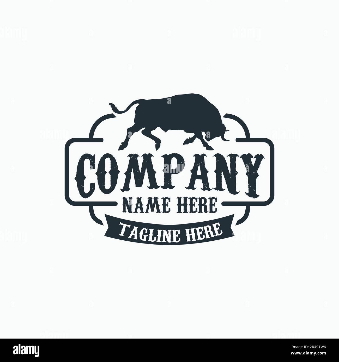 Bull logo design Stock Vector Image & Art - Alamy