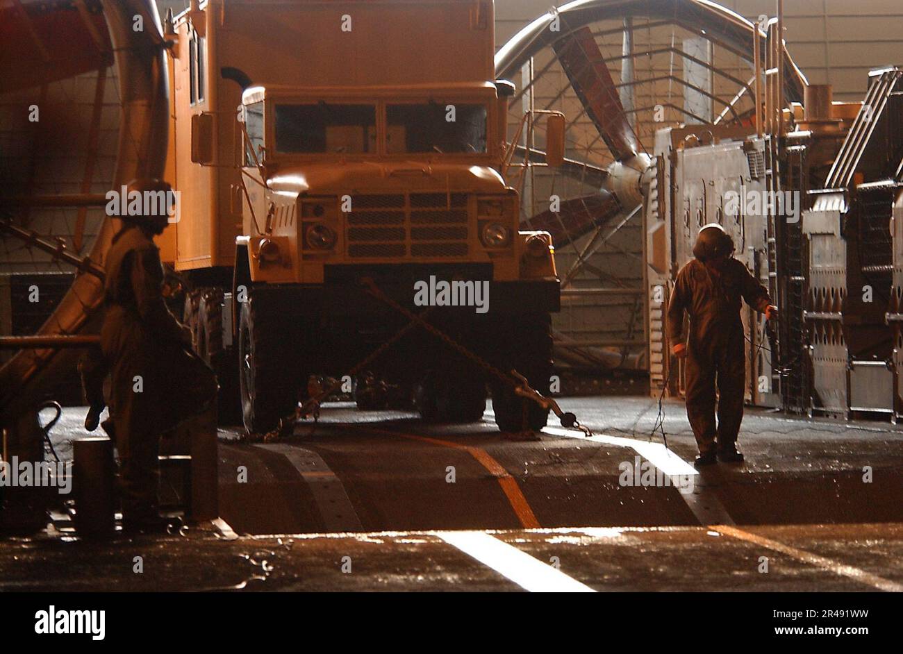 US Navy A loadmaster assigned to Assault Craft Unit Four (ACU-4 ...