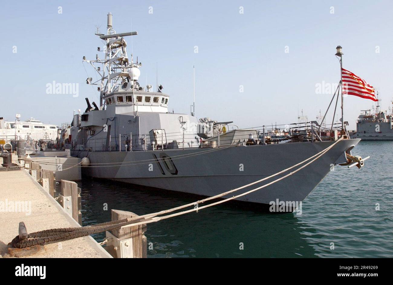 US Navy The U.S. Navy patrol boat USS Firebolt (PC 10) sits moored in ...
