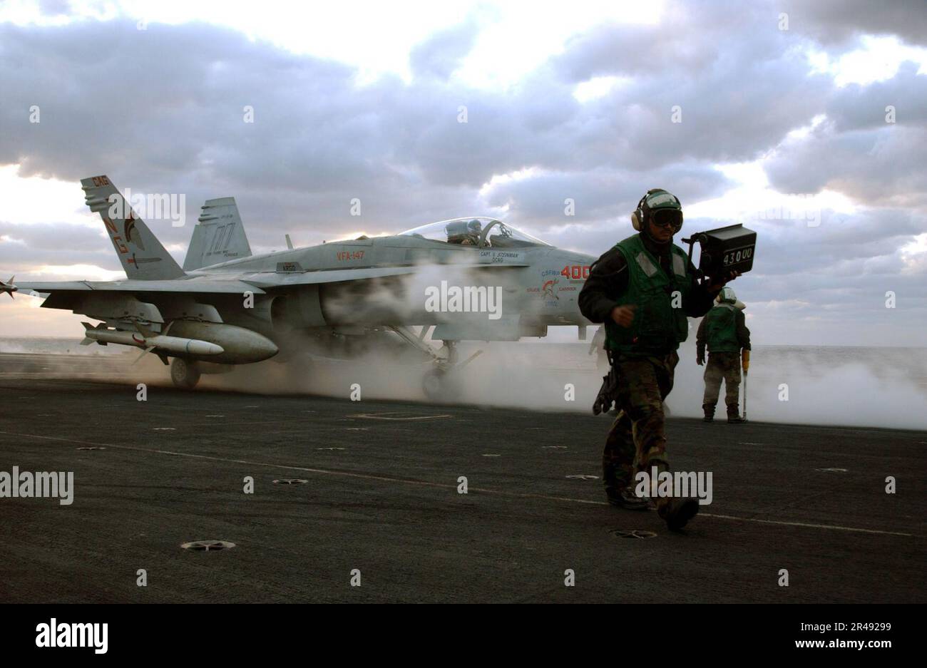 US Navy An aircraft weight board operator aboard USS Carl Vision (CVN ...