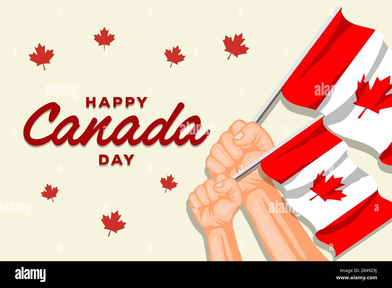 happy canada day background illustration with hands holding Canadian ...