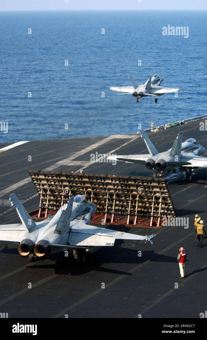 US Navy F-A-18 Hornets assigned to Carrier Air Wing Three (CVW-3 ...
