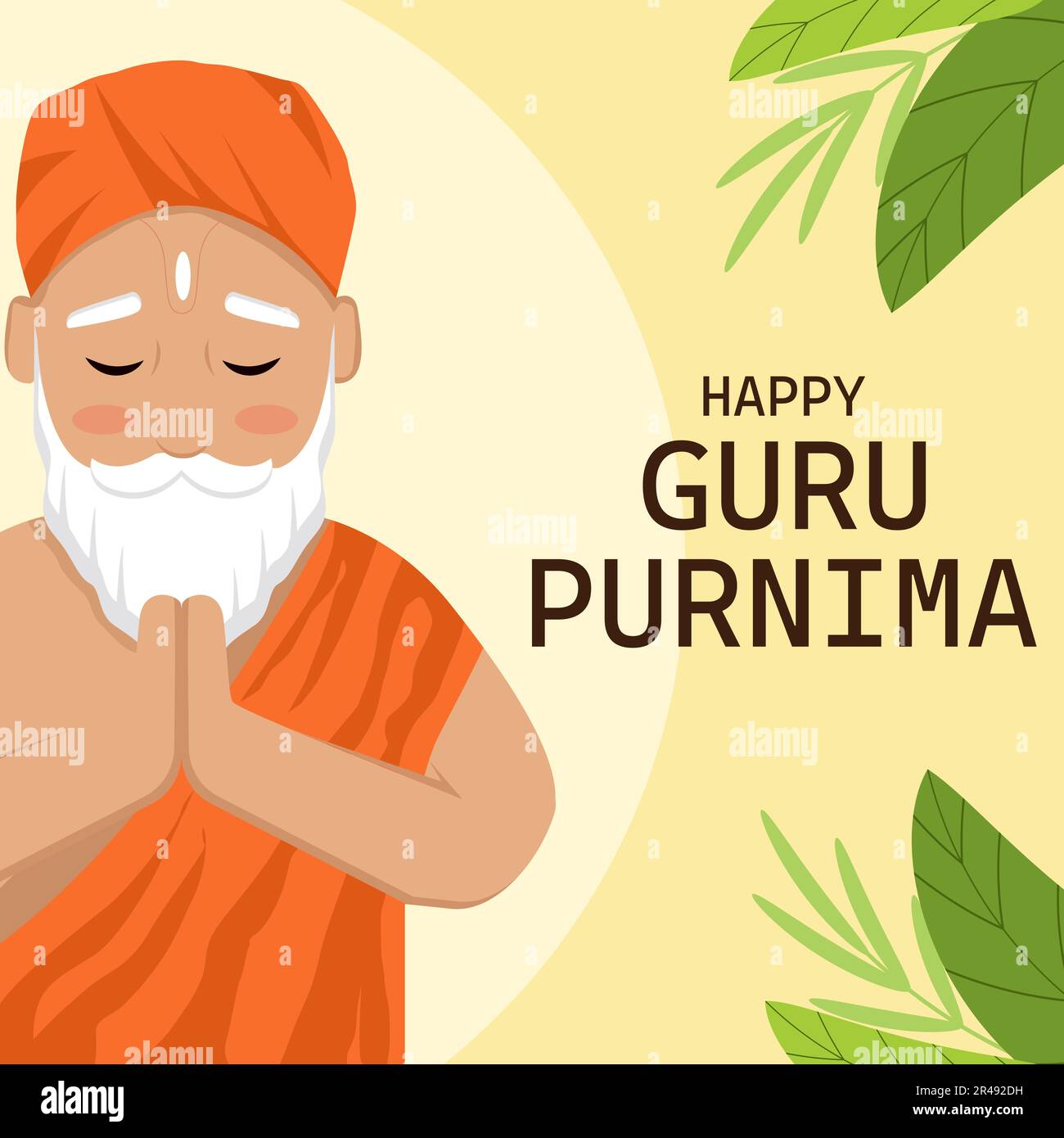 vector design happy guru purnima illustration in flat style Stock ...