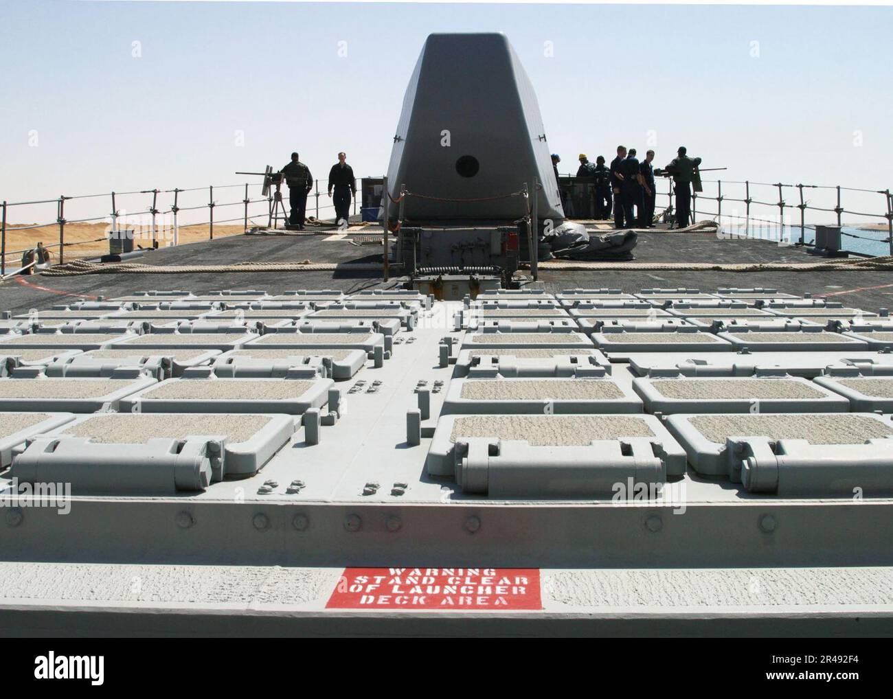 US Navy The crew maintains a close watch on the bow in front of the ...
