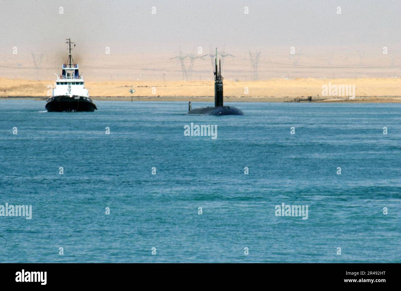 US Navy U.S. Navy submarine transits the Suez Canal Stock Photo - Alamy