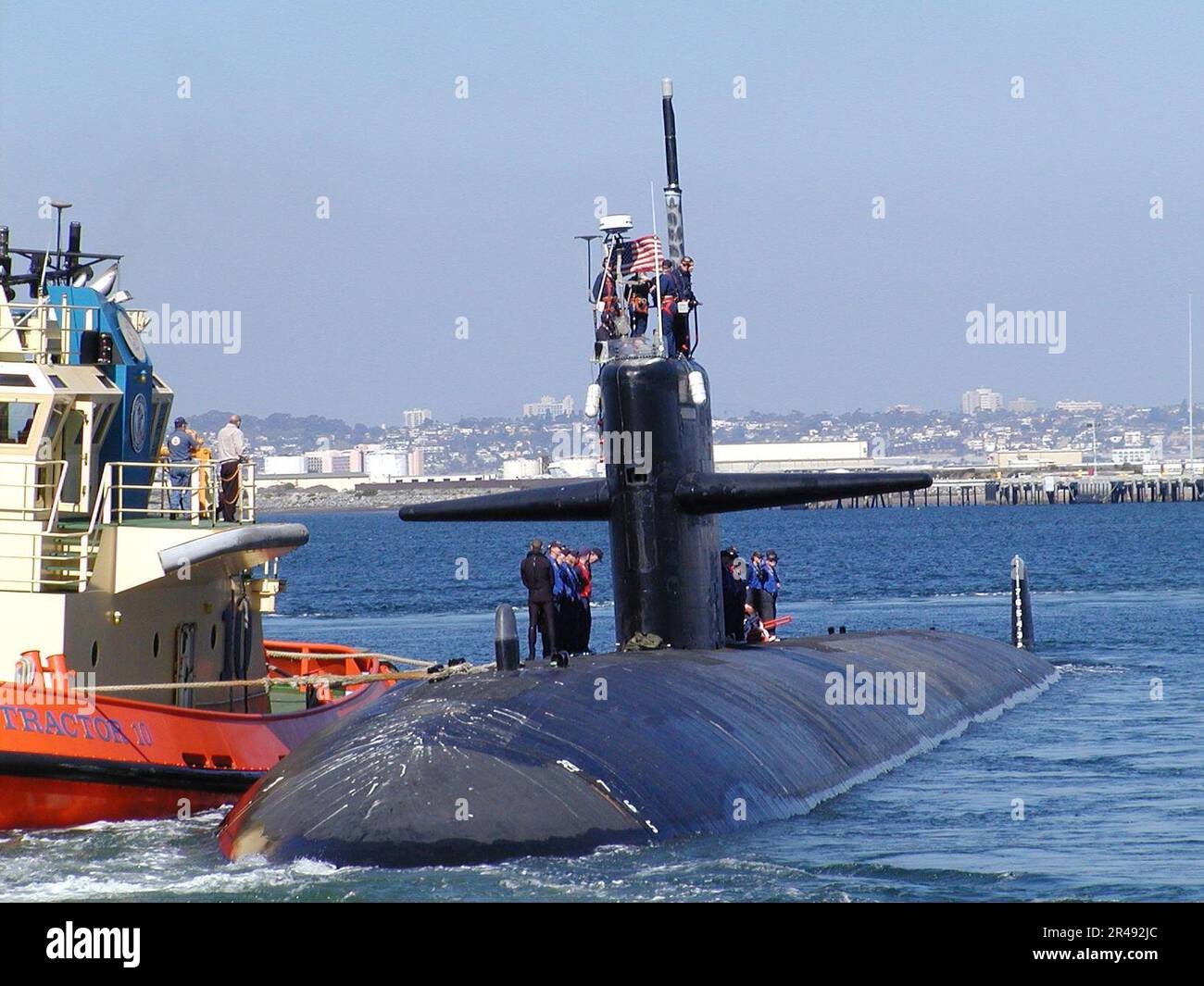 US Navy USS Bremerton (SSN 698) departs its homeport of San Diego for a ...