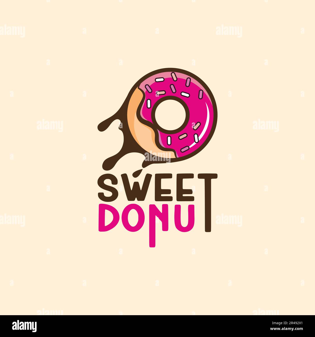 donut logo, cake, sweets and business logo design in vector template ...