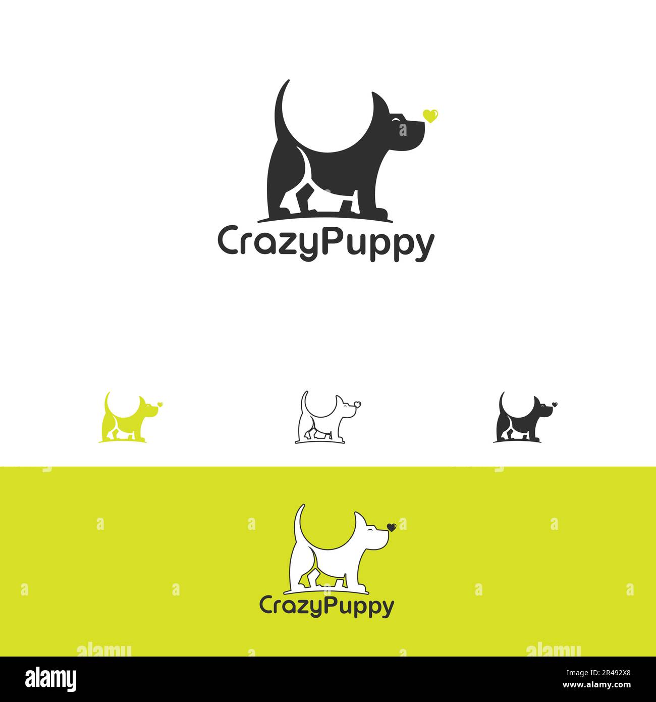 Crazy Puppy, pet logo, dog logo and minimalist logo design Stock Vector ...