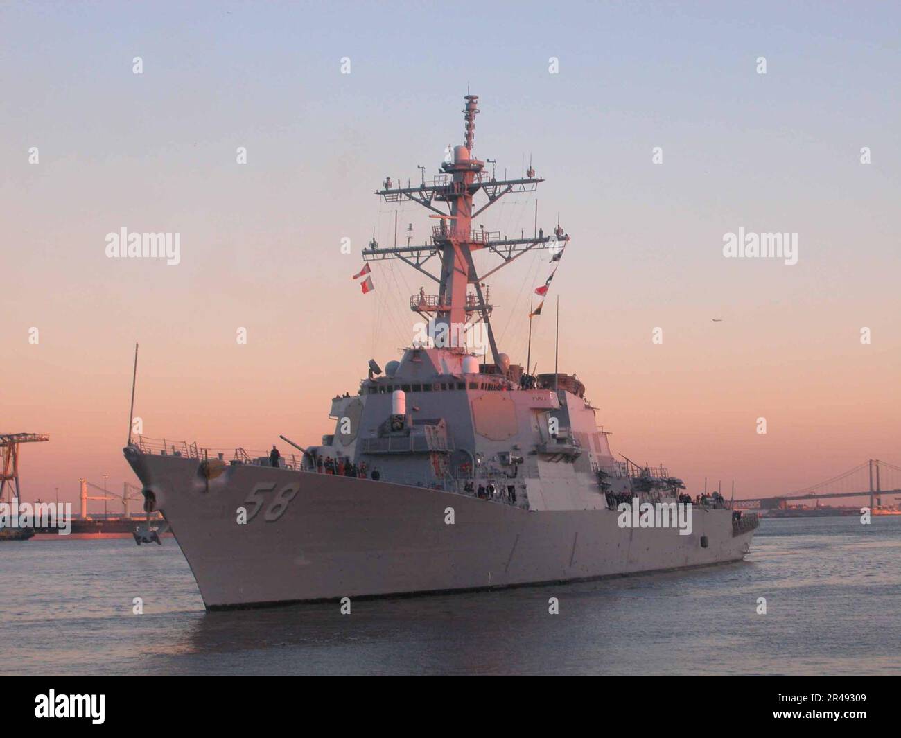 US Navy USS Laboon (DDG 58) transits up the Delaware River for a four ...