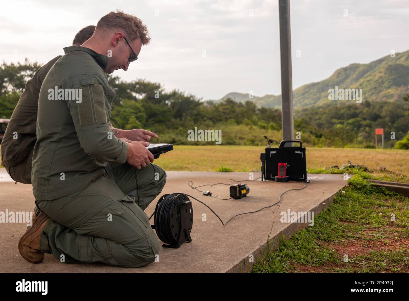 A U.S. Marine with Combat Logistics Battalion 31, 31st Marine ...
