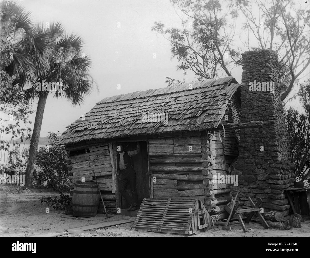 Old cabin at Turkey Creek, between 1880 and 1899 Stock Photo - Alamy