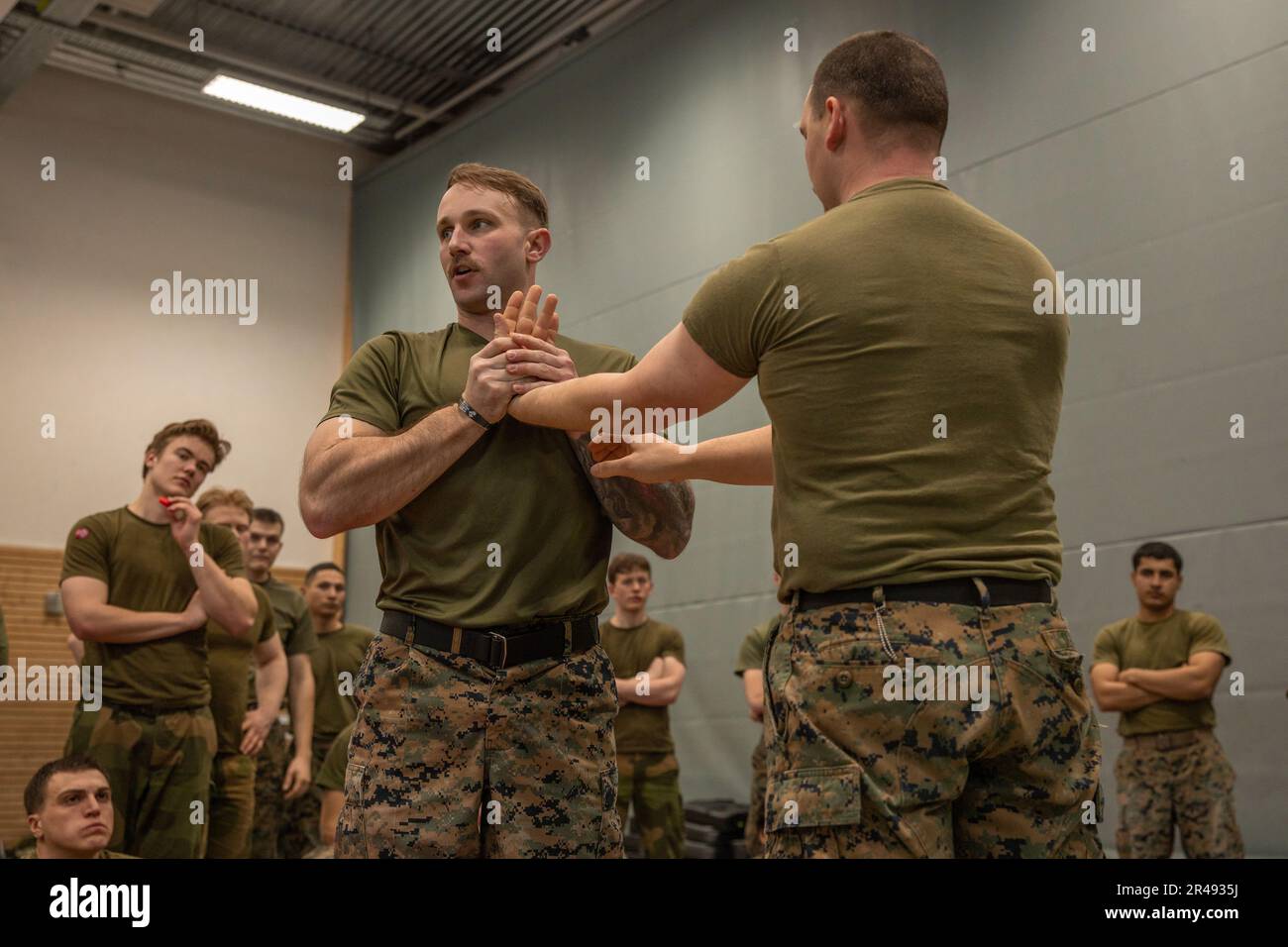U.S. Marine Corps Staff Sgt. Brian Bessey (left), a martial arts ...
