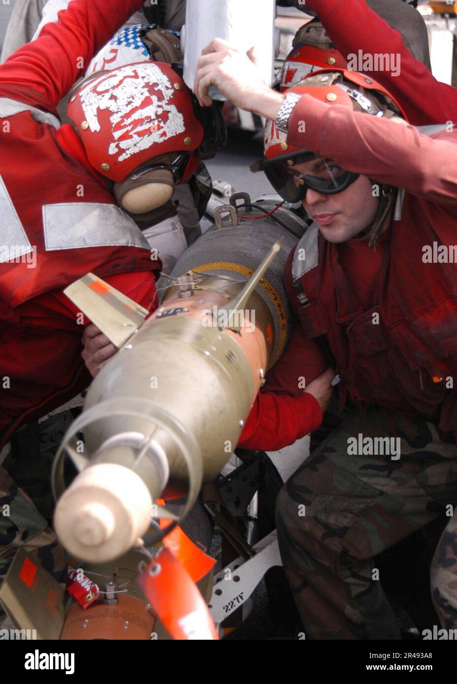 US Navy Aviation Ordnancemen assigned to the ''Stingers'' of Strike ...