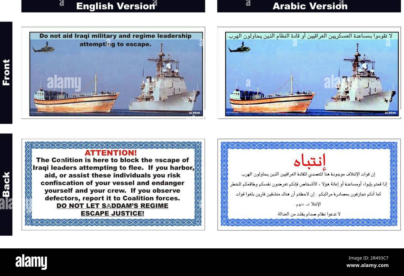 US Navy Coalition aircraft have been dropping leaflets warning against ...