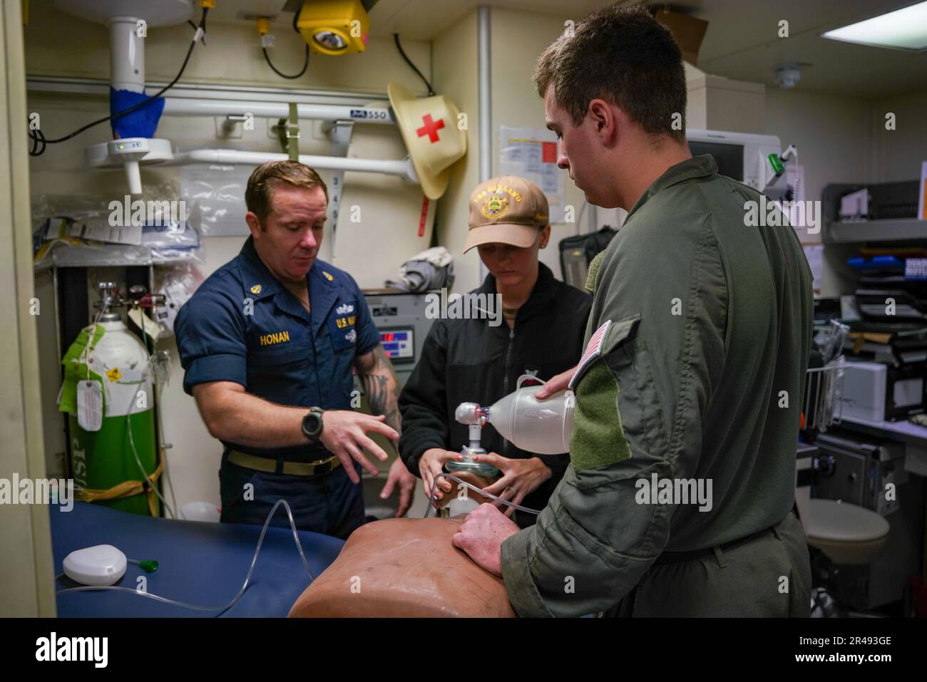 SINGAPORE (March 9, 2023) Chief Hospital Corpsman Matthew Honan, left ...