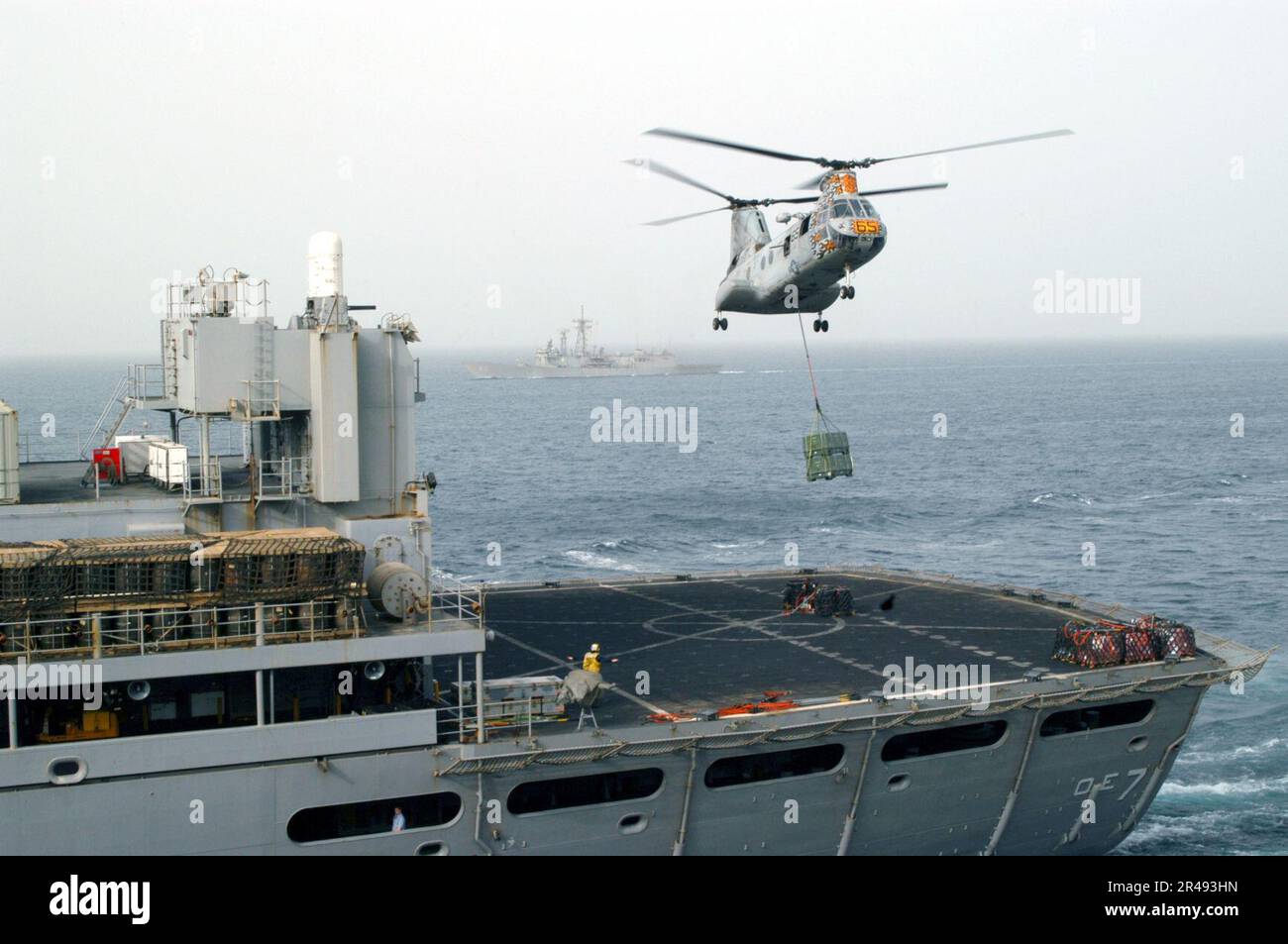 US Navy A Sailor aboard fast combat support ship USS Rainier (AOE 7 ...