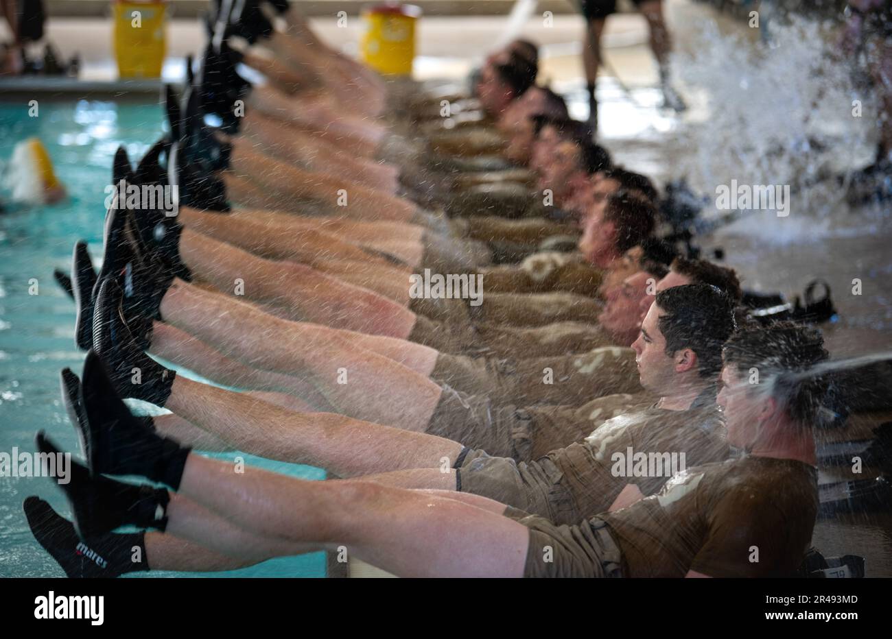 Special warfare candidates perform swim tactics and team building ...