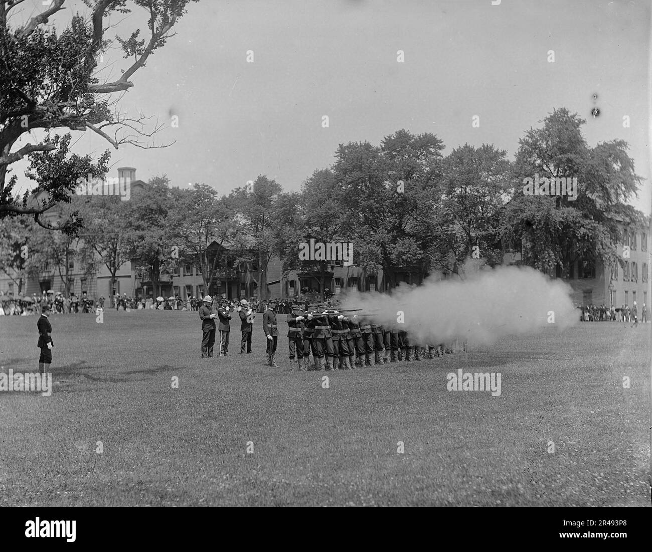 Volley firing, U.S. Naval Academy, between 1890 and 1901 Stock Photo ...
