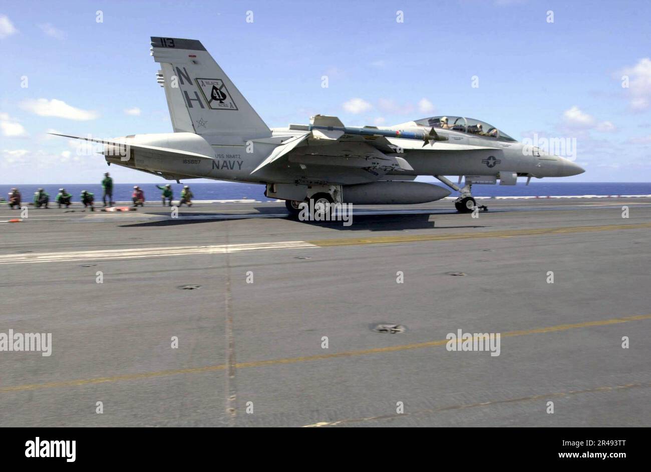 US Navy An F-A-18F Super Hornet prepares to launch from one of four ...