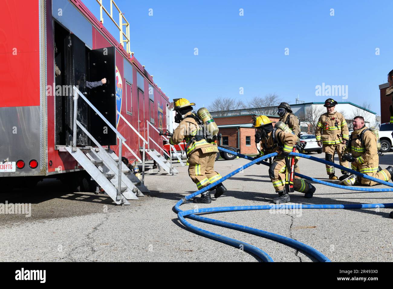 Firefighters assigned to the 178th Civil Engineering Squadron ...