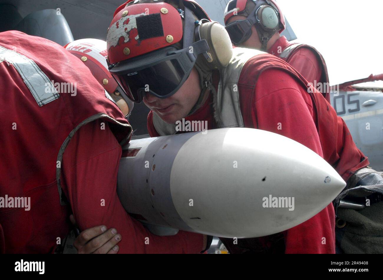 US Navy Aviation Ordnancemen assigned to the ''Stingers'' of Strike ...