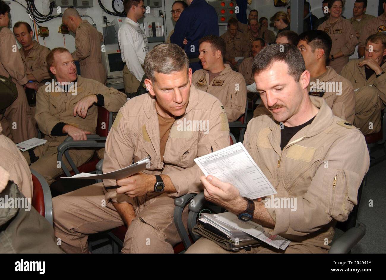 US Navy Two Naval Aviators assigned to Carrier Air Wing Fourteen (CVW ...