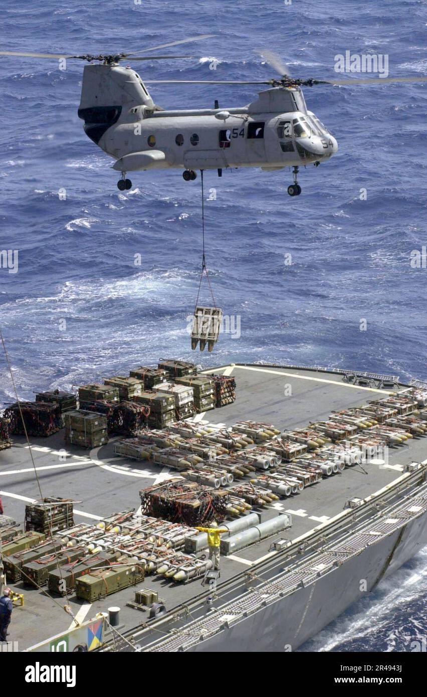 US Navy A CH-46 Sea Knight of the Gunbearers Helicopter Combat Support ...