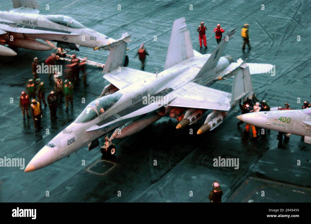 US Navy An F-A-18 Hornet assigned to the ''Silver Eagles'' of Marine ...