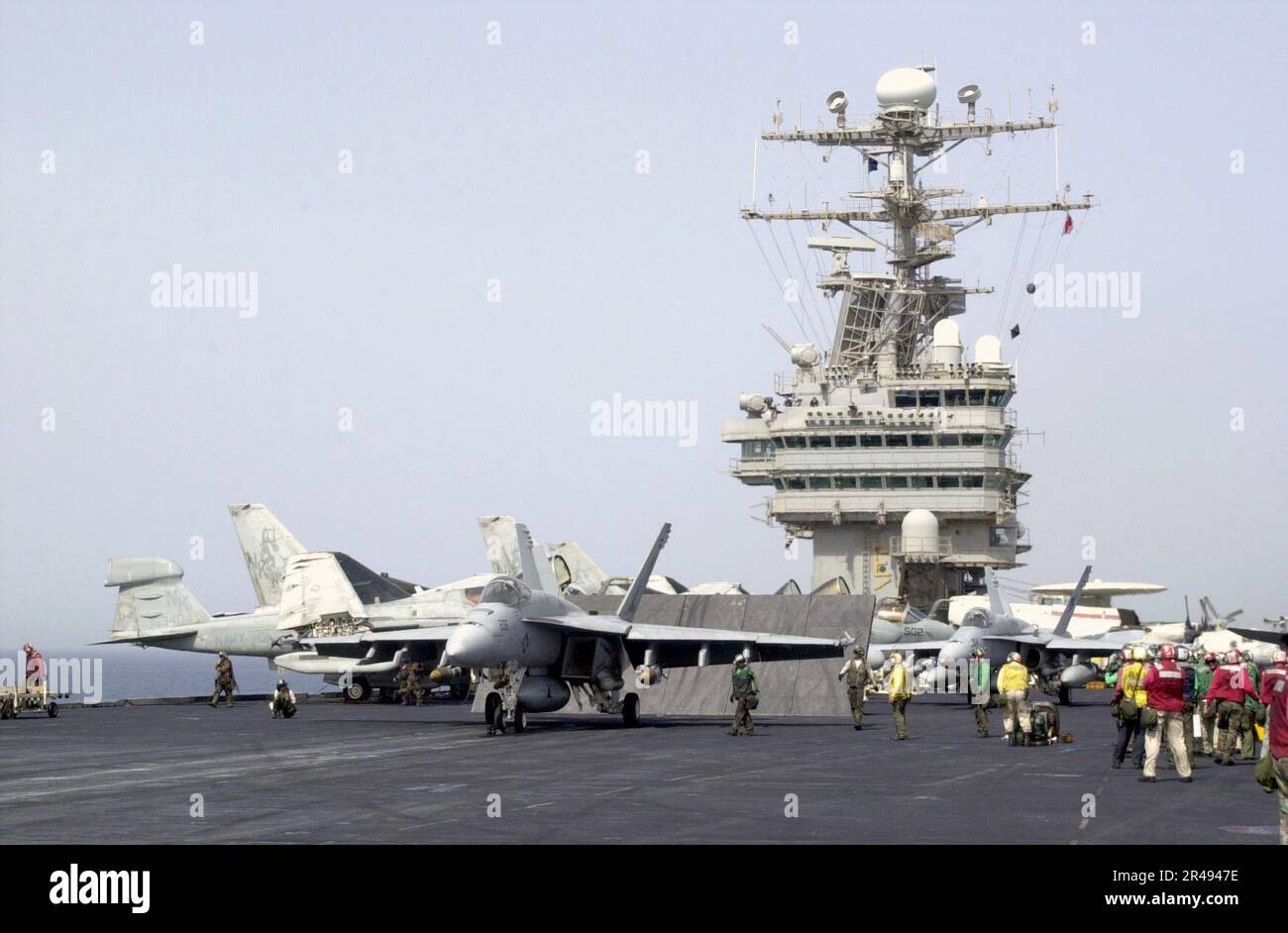 US Navy An F-A-18E Super Hornet prepares for launch from one of four ...