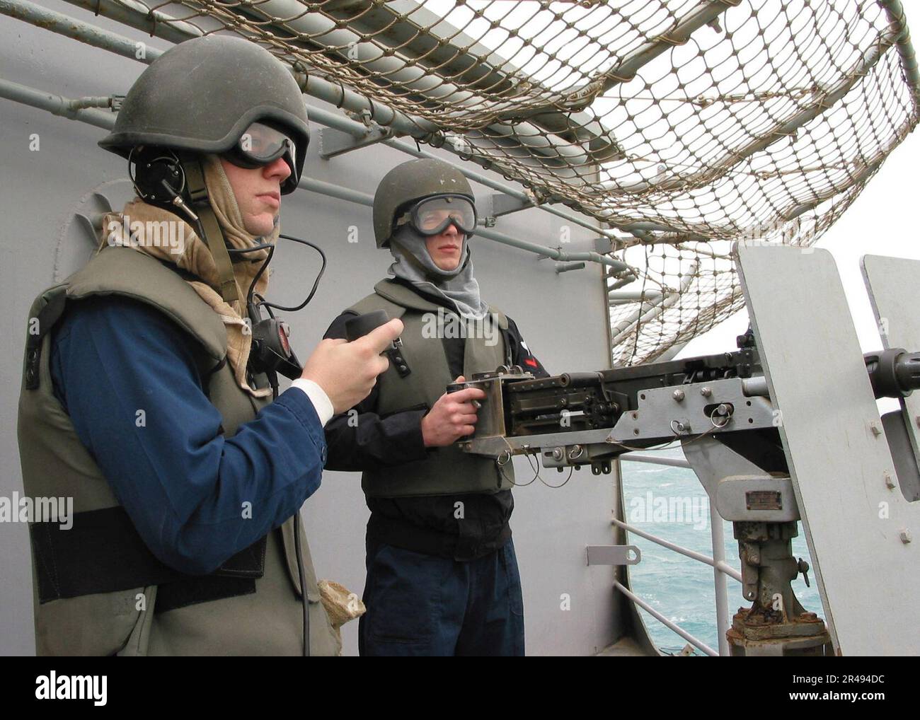 US Navy Gun mount watch standers, Petty Officers Stock Photo - Alamy