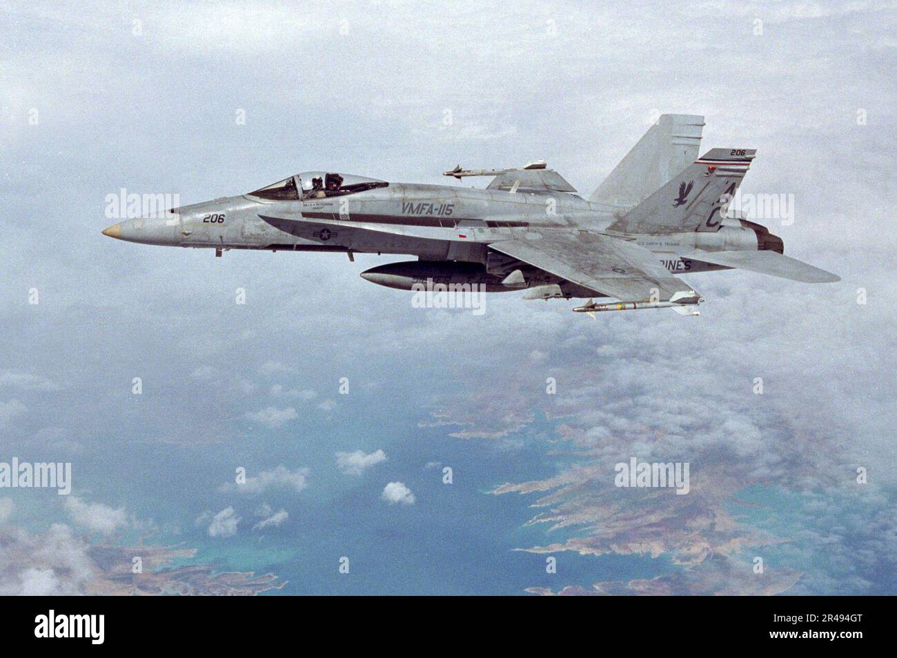 US Navy An F-A-18 Hornet assigned to the ''Silver Eagles'' of Marine ...