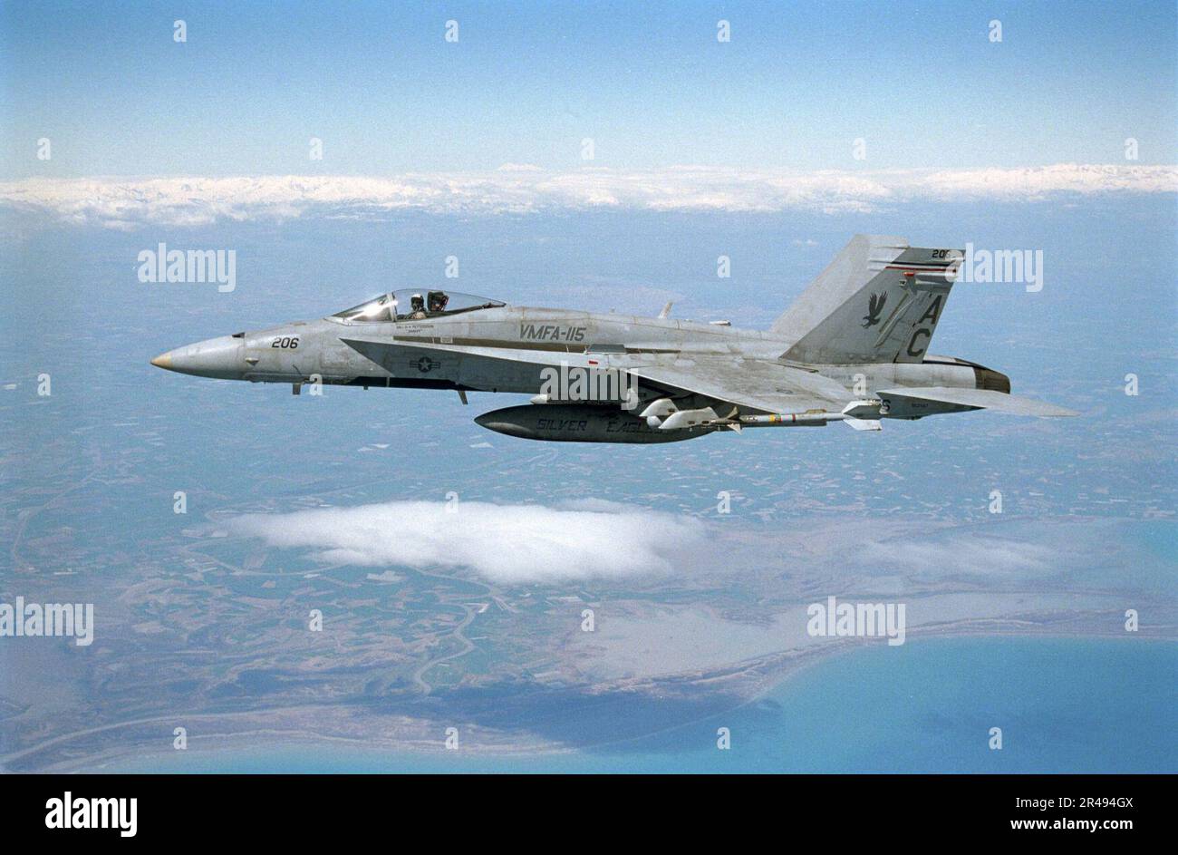 US Navy An F-A-18 Hornet assigned to the ''Silver Eagles'' of Marine ...