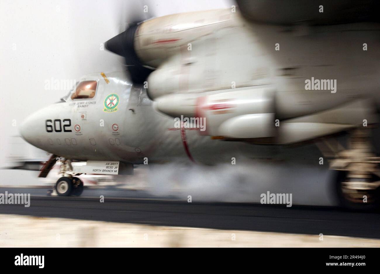 US Navy An E-2C Hawkeye prepares to launch from the flight deck aboard ...
